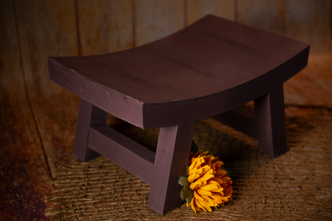 Curved Vintage Bench - Model 2 - Brown – Newborn Studio Props