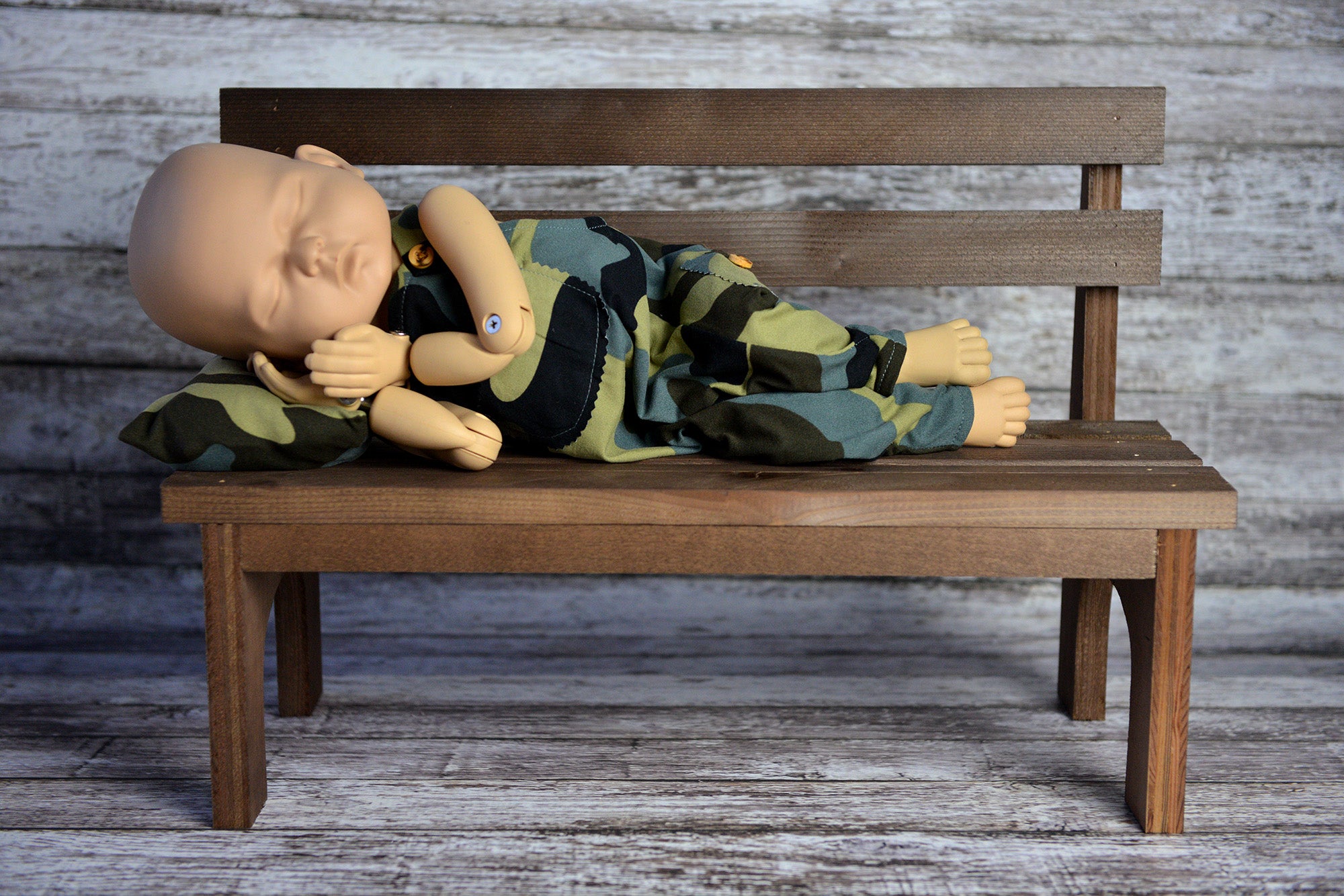 Handmade Rustic Park Bench - Newborn Photography Props – Newborn Studio ...