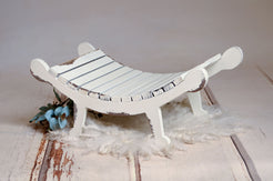 White Curved Vintage Bench Newborn Photography Prop – Newborn Studio Props