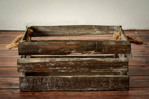 Rustic Box - 16in - Rope Handles – Newborn Studio Props